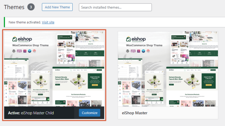 Cara Menggunakan Child Theme eiShop - Eitheme